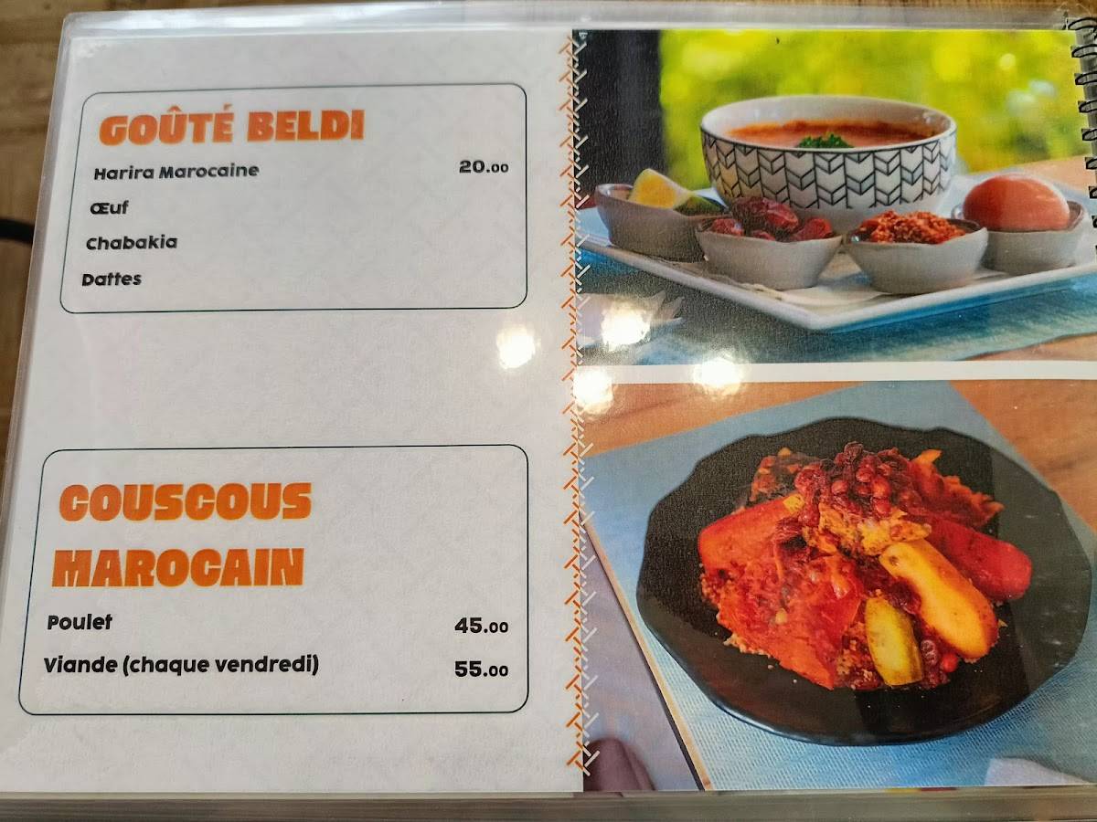 Menu au Cafe molo, Agadir