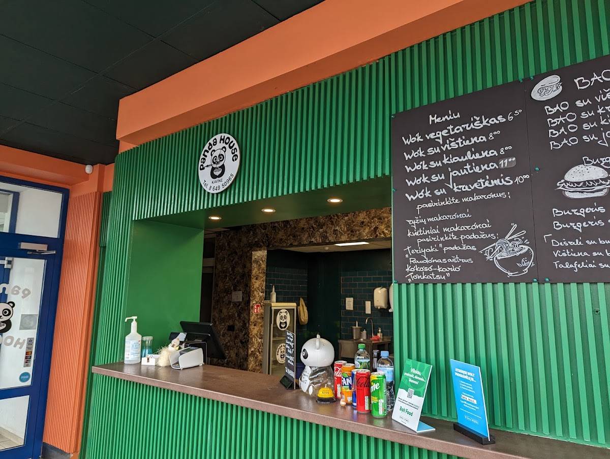 Menu au Panda House cafeteria, Vilnius
