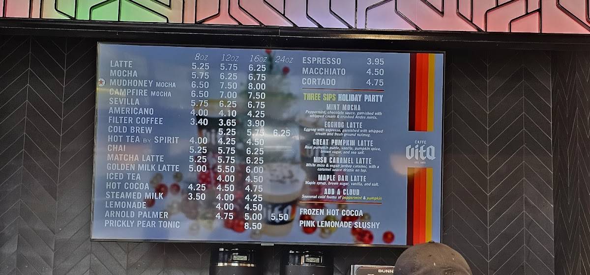 Menu at Caffe Vita Coffee Roasting cafe, Phoenix