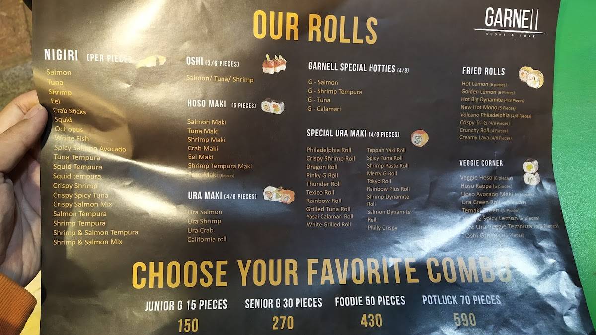 Menu at Garnell restaurant, New Cairo City, 21 Shams Al Din Al Zahabi