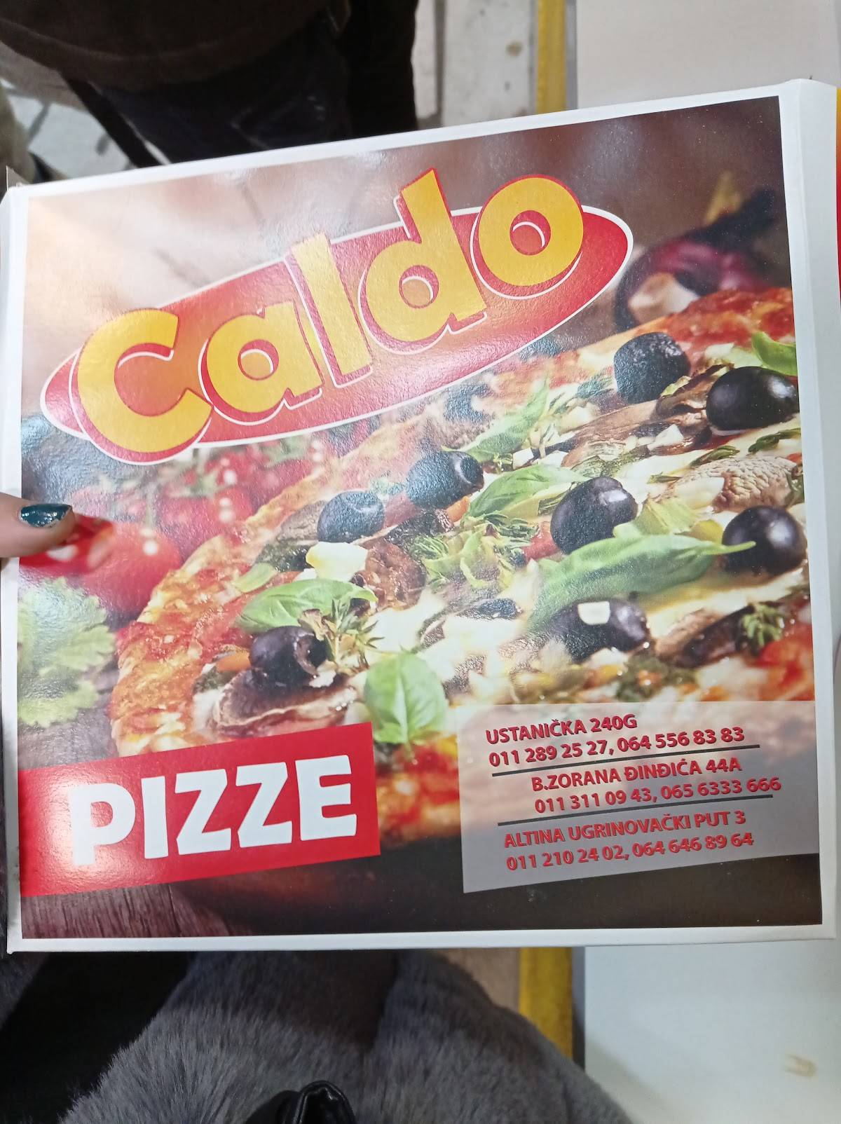 Menu at Caldo restaurant, Belgrade, Ustanička 240 Г