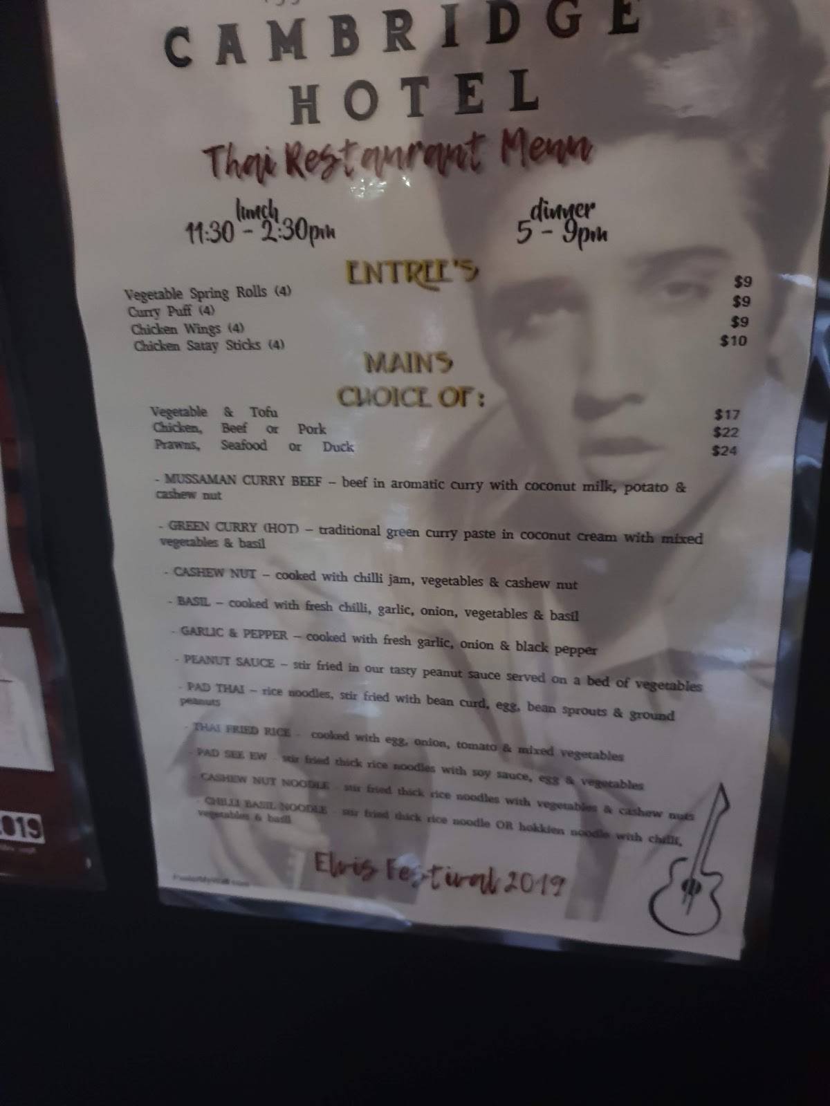 Menu at Cambridge Hotel pub & bar, Parkes