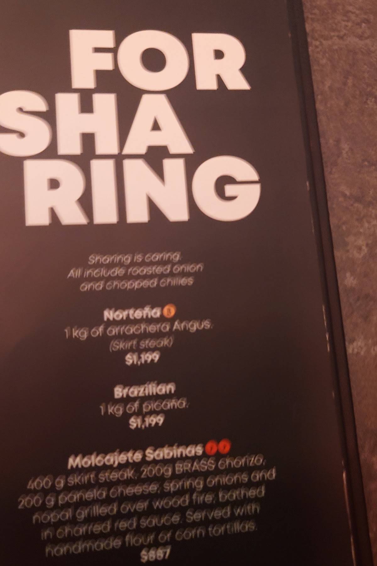 Menu at BRASS Cancún restaurant, Cancún