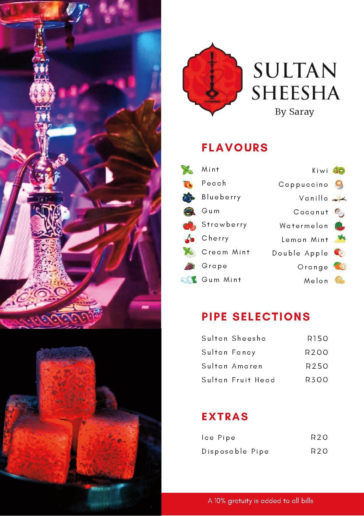 Menu at EatStanbul restaurant, Cape Town