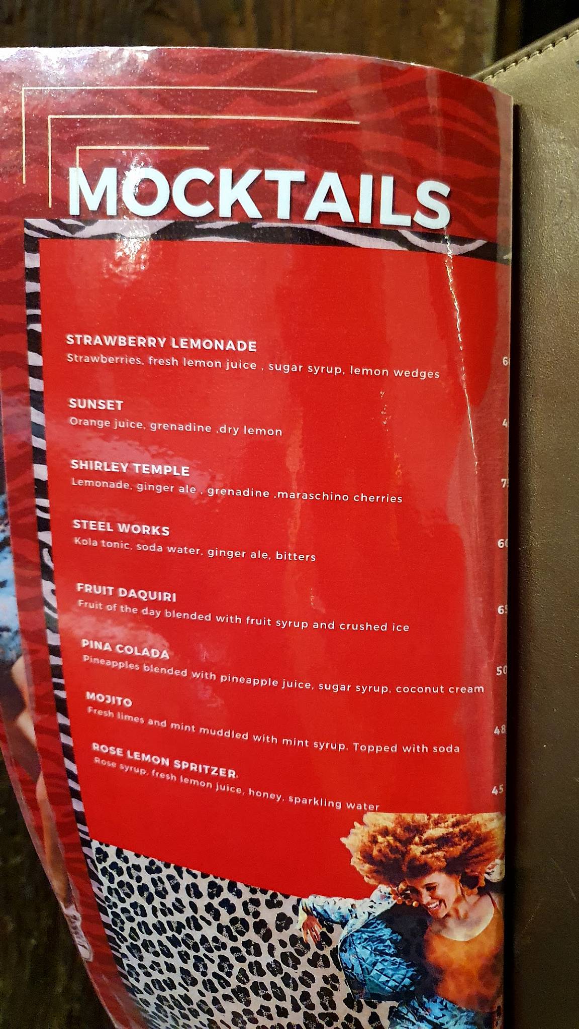 Menu at Vivaldi Restaurant, Cape Town
