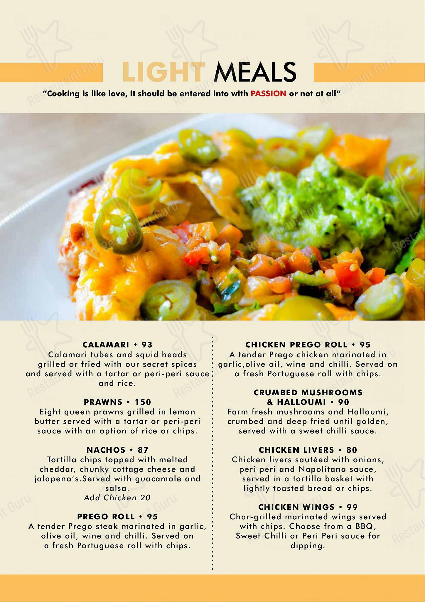 Menu at Cappello umhlanga restaurant, Durban, Shop R 34
