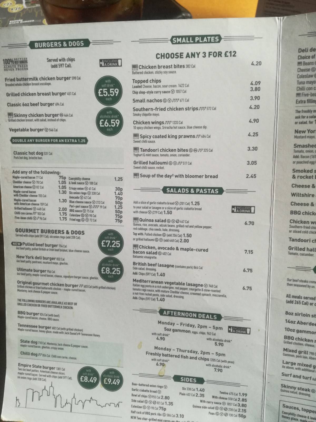 Menu at The Great Western - JD Wetherspoon pub & bar, Cardiff, 64 St ...