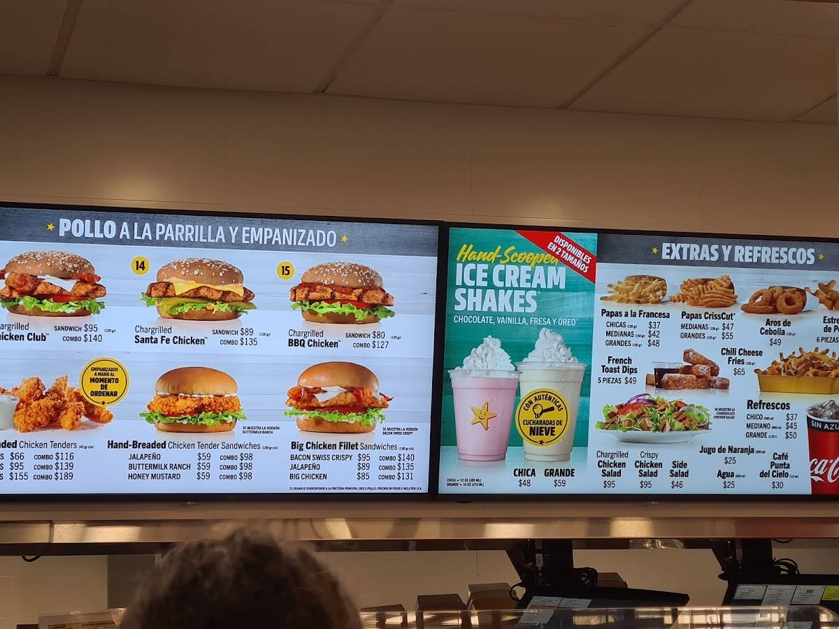 Carta del restaurante Carl's Jr. Plaza Las Alondras, Tijuana