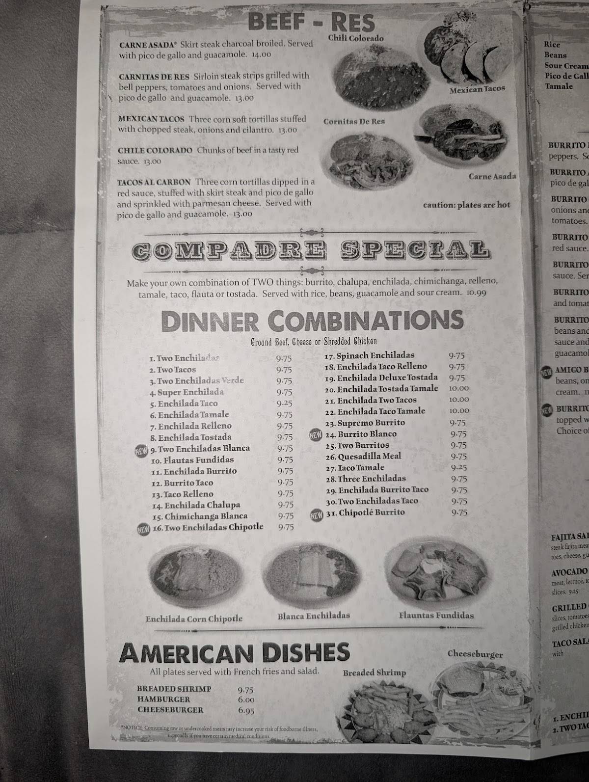 Menu at Casa Patron Family Mexican Restaurant, Garner