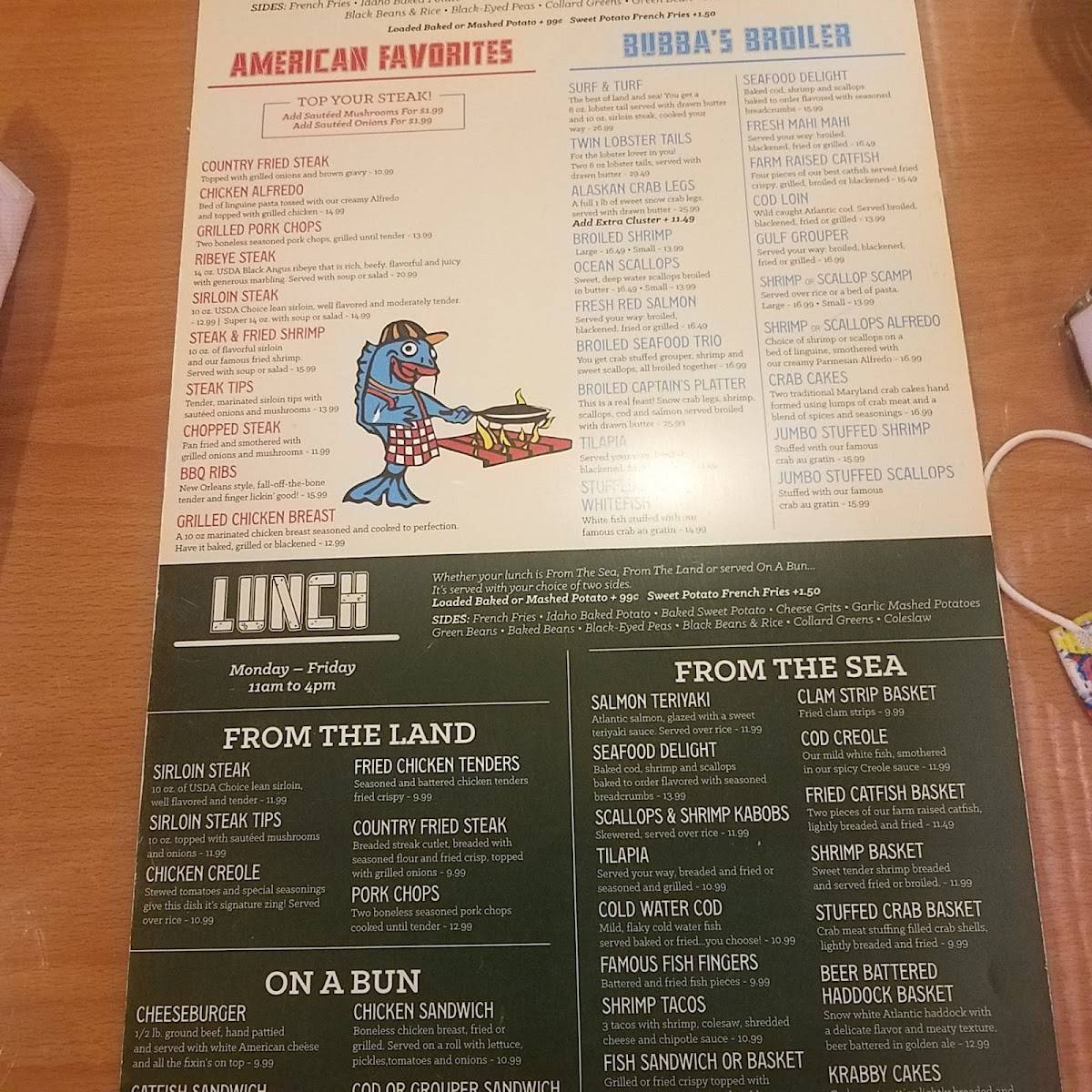 Menu at Catfish Country Restaurant, Bartow