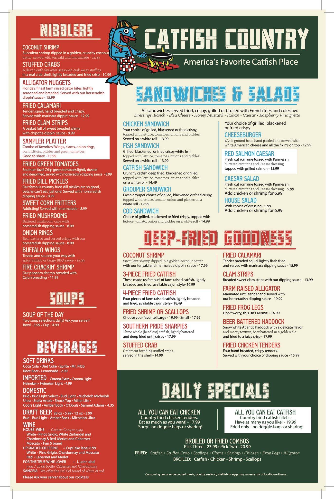 Menu at Catfish Country Restaurant, Bartow
