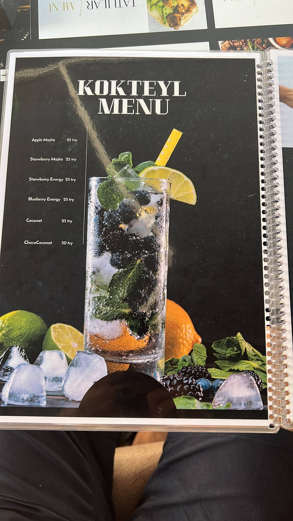 Carta de Cem Baba Nargile Kafe vitamin Bar Restoran, Esmirna