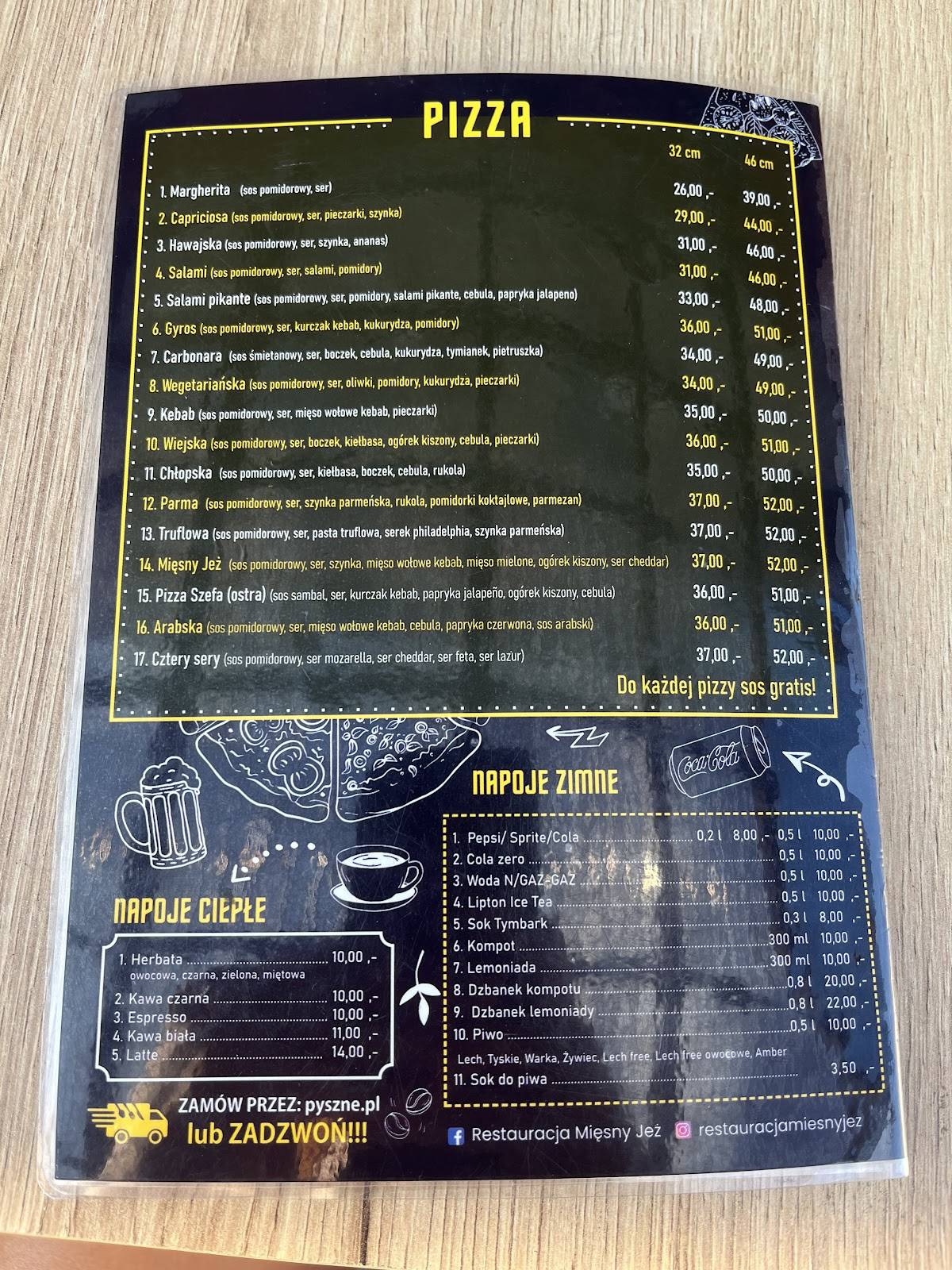 Menu at Cezam pizza and Kebab Restaurant, Koscierzyna