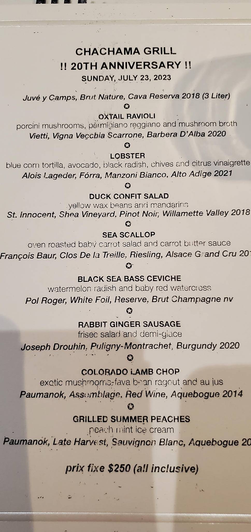 Menu at Chachama Grill restaurant, East Patchogue, 655 Montauk Hwy