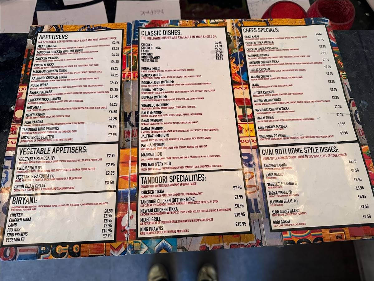 Menu at Chai Roti restaurant, Nottingham, Bramcote Ln