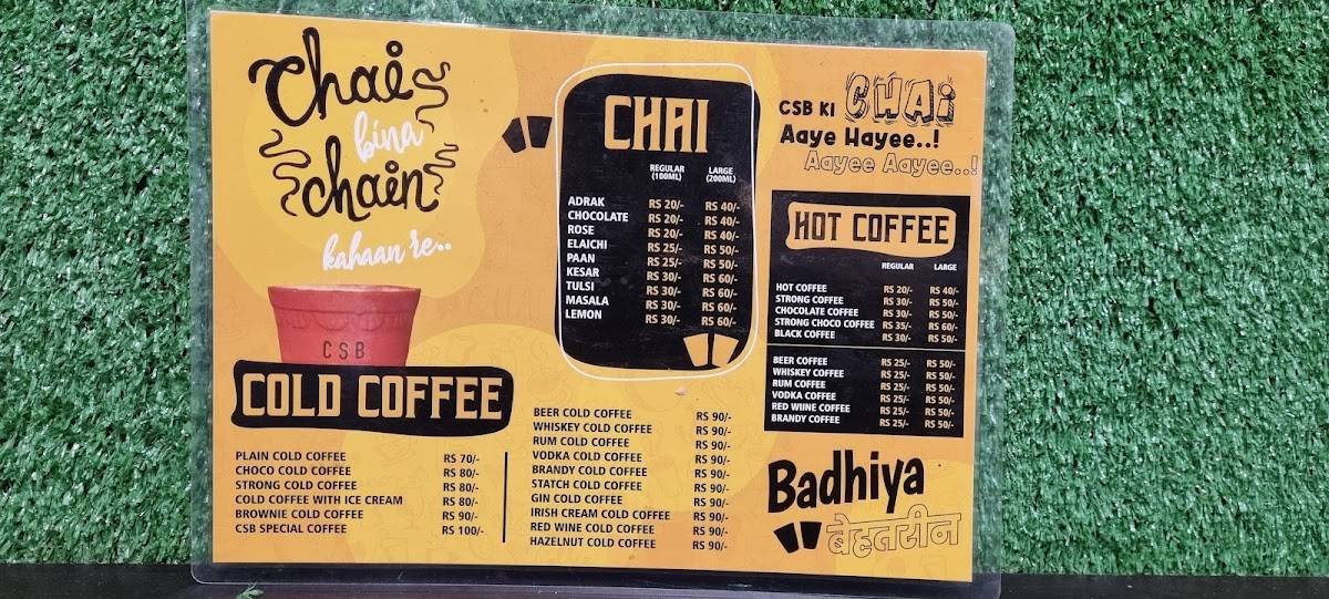 Menu at Chai Sutta Bar, Amritsar, 169