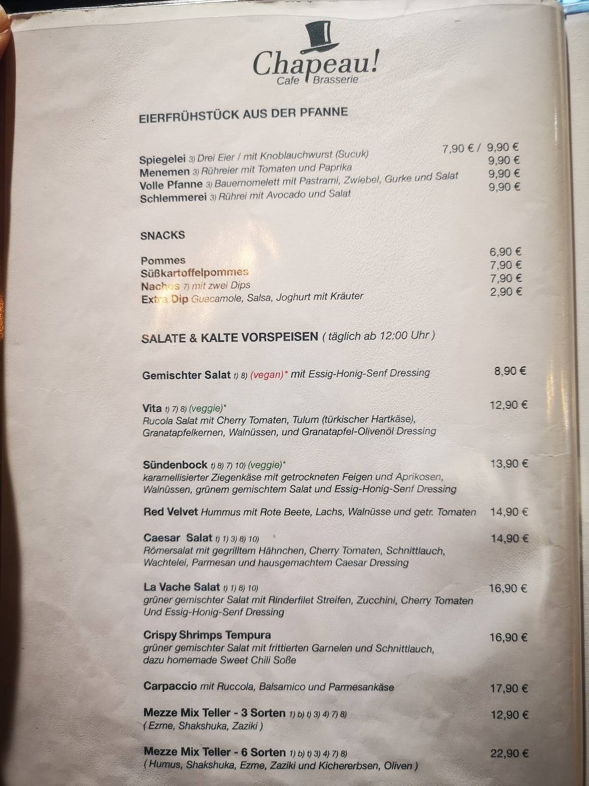 Speisekarte von Chapeau! restaurant, Berlin
