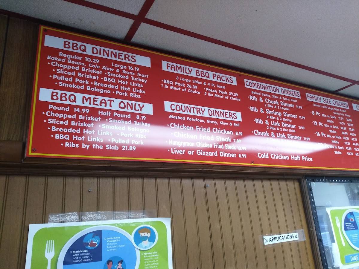 Menu at Charlie's Chicken & Barbecue, McAlester