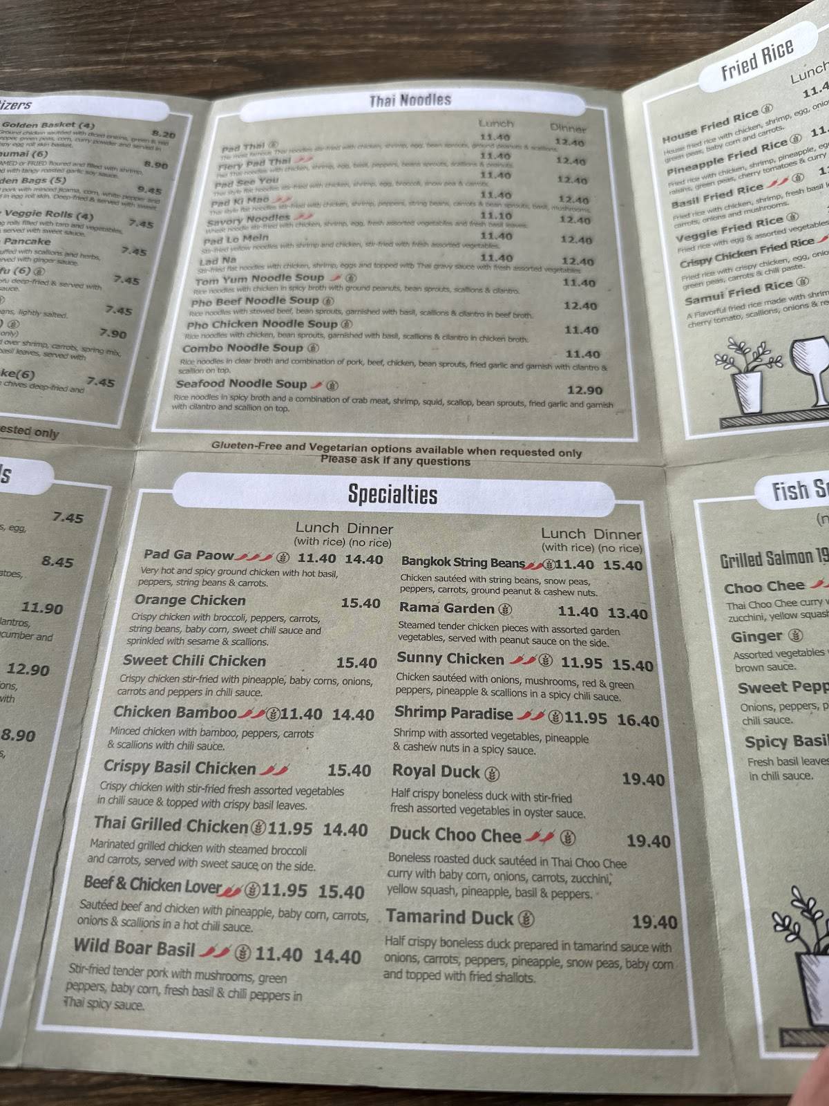 Menu at Check In Thai Cuisine restaurant, Middleborough