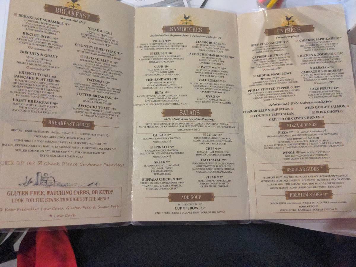 Menu at Check Please Cafe, Grafton