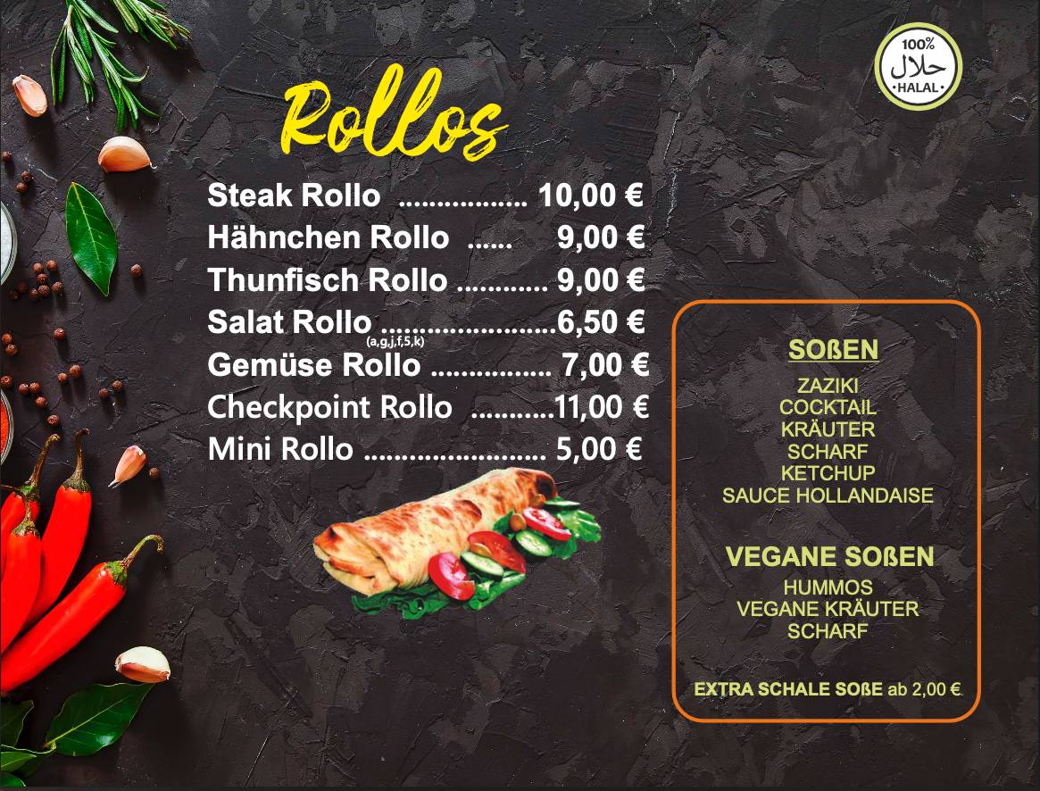 Carta del restaurante Checkpoint 24/7 Döner & Frites, Oldemburgo
