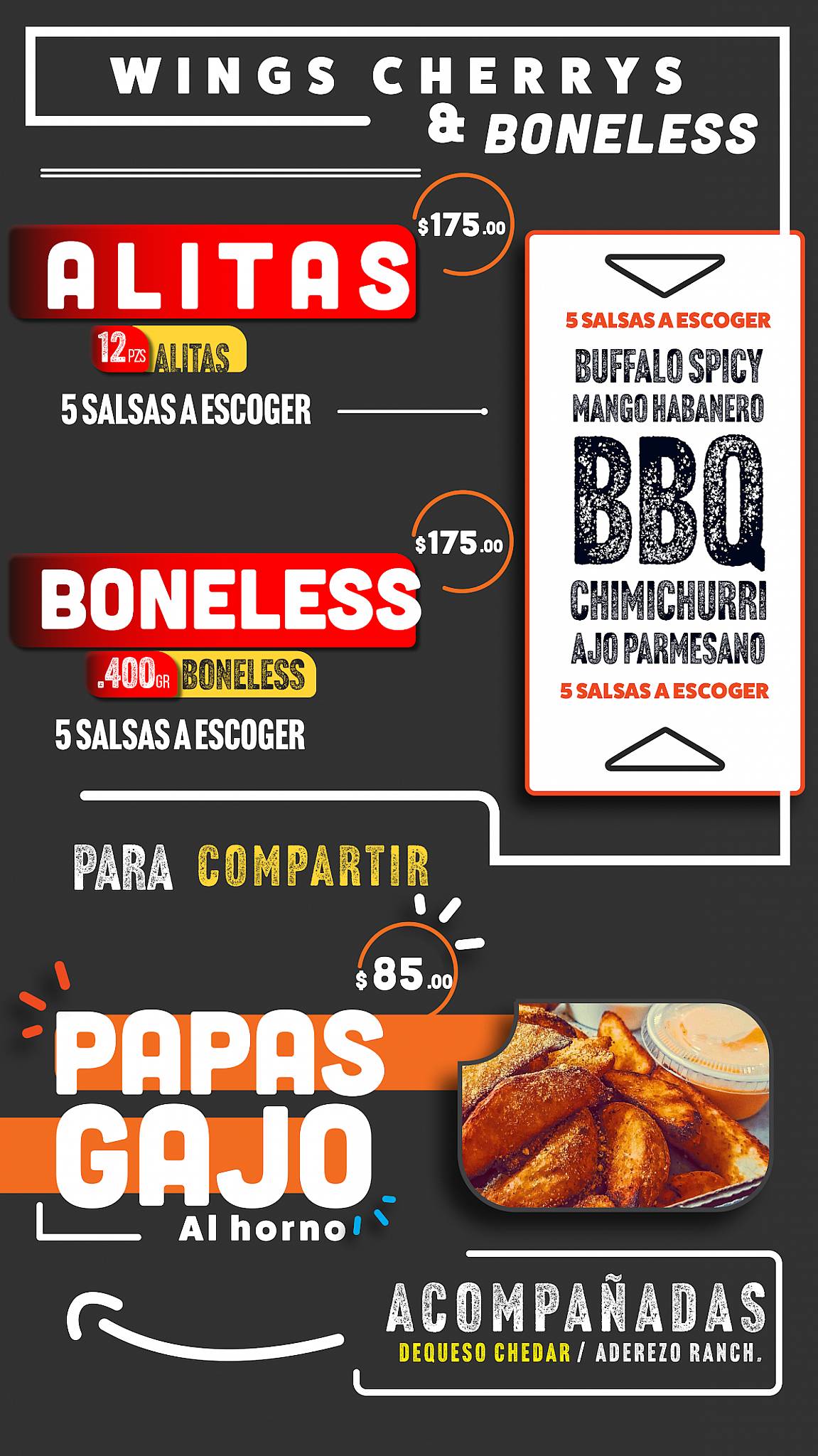 Carta del restaurante Cherrys Pizza, San Luis Potosi, Av. Cordillera ...