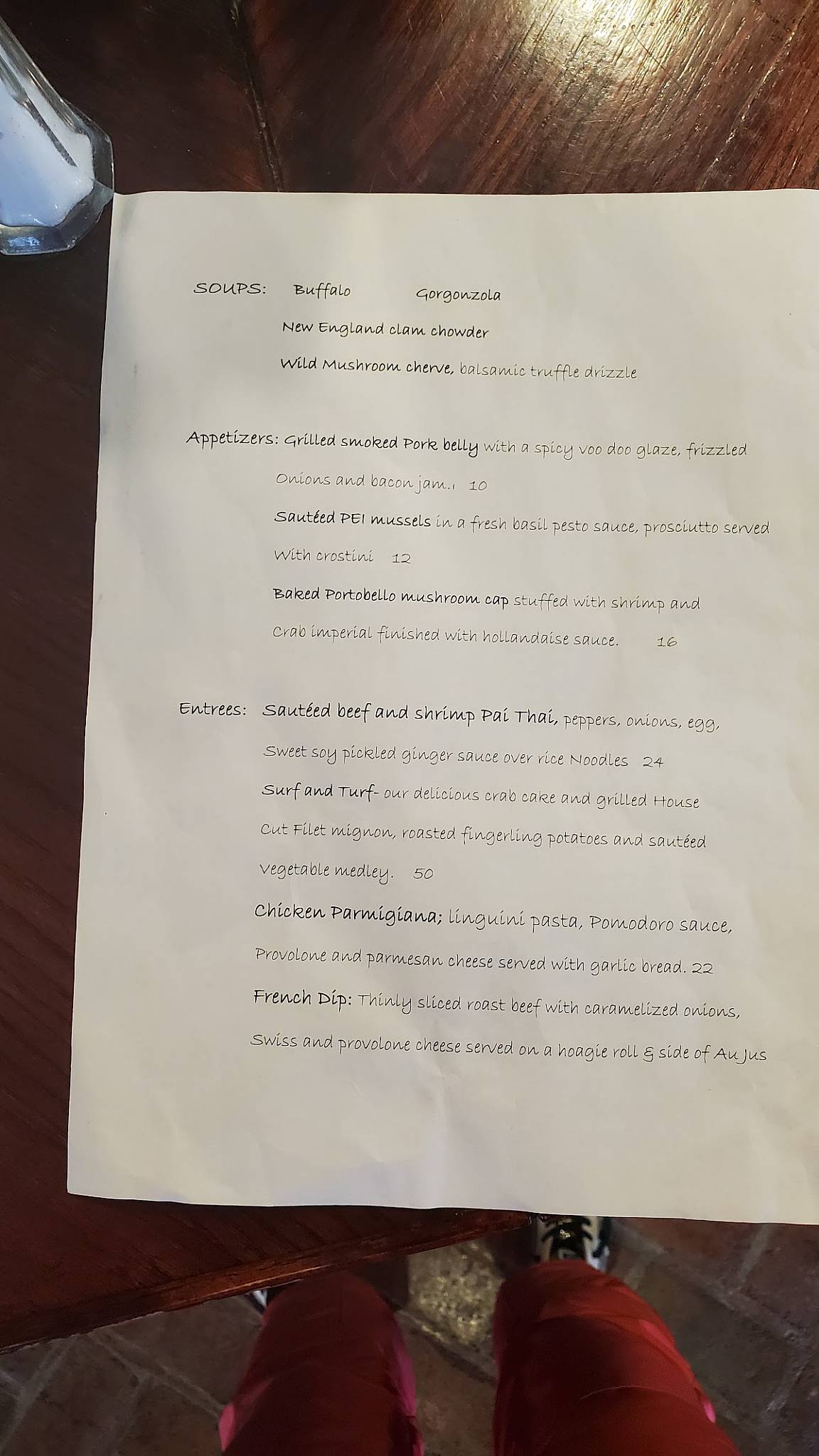 Menu at The Bayard House Restaurant, Chesapeake City