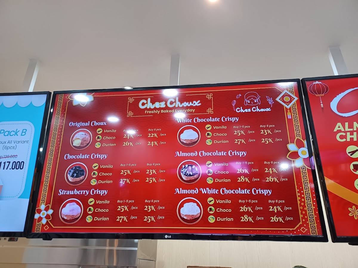 Menu at Chez Choux Terminal 1A Bandara Soekarno Hatta, Tangerang