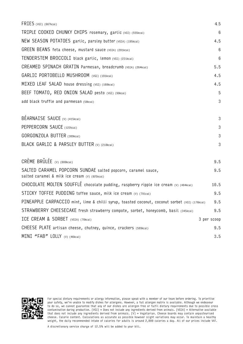 Menu at Chez Mal Birmingham restaurant, Birmingham