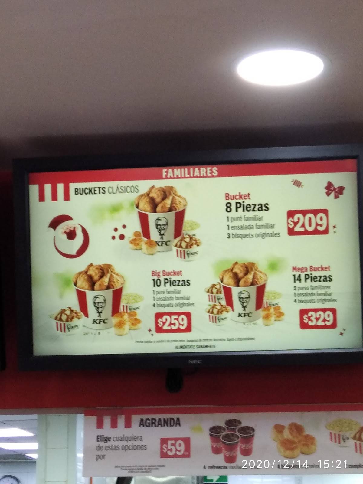 Carta del restaurante KFC, Texcoco del Mora, Av. Juárez Nte. 413