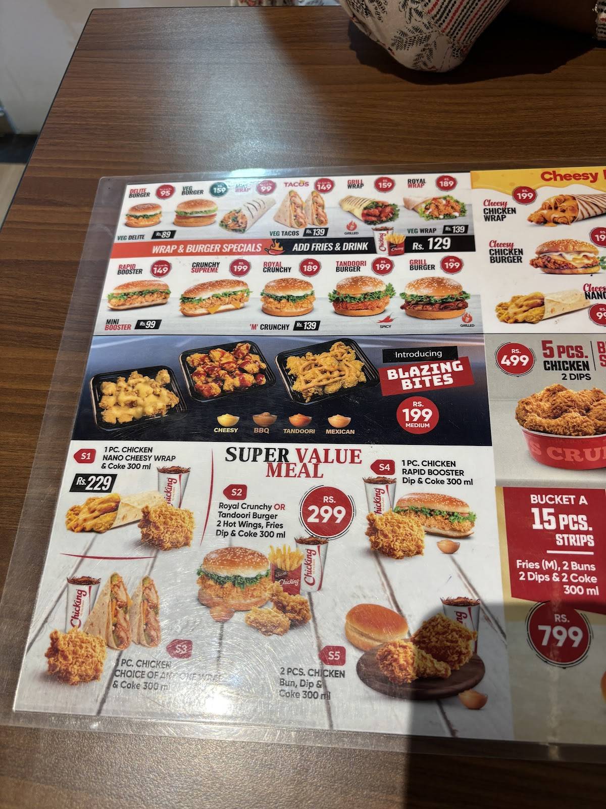 Menu at Chicking, Alappuzha