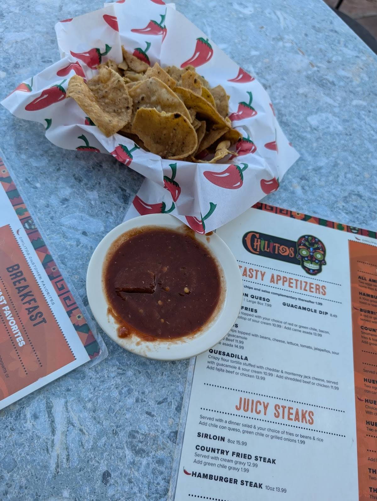 Menu at Chilitos Restaurant and Cantina, Las Cruces, Foothills Rd # 10