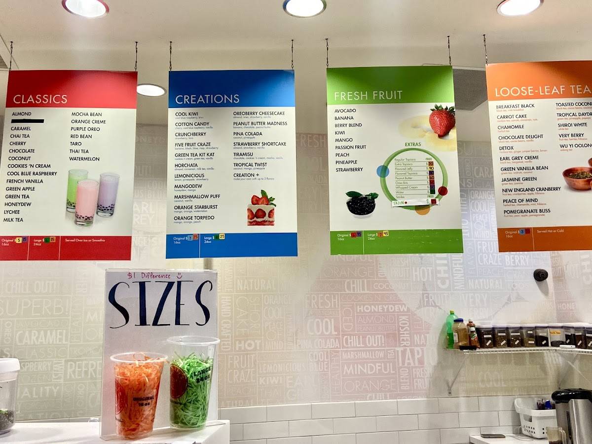 Carta del pub y bar Chill Bubble Tea, Lombard