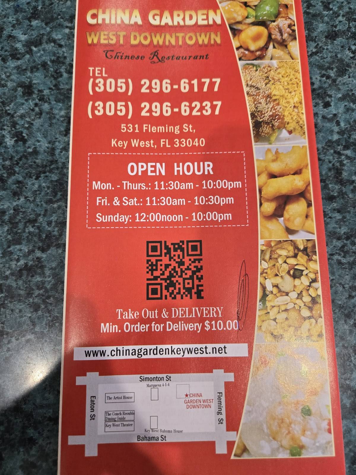 Menu at China Garden West Downtown restaurant, Key West