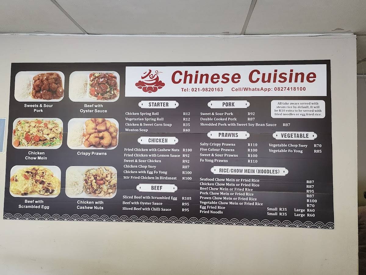 Menu at Chinese Cuisine Brackenfell restaurant, Cape Town
