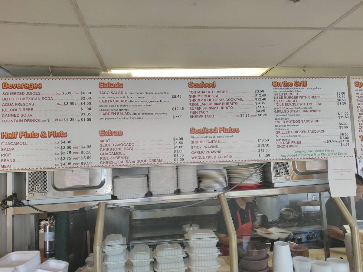 Menu at Chunky's Taqueria & Grill restaurant, Petaluma