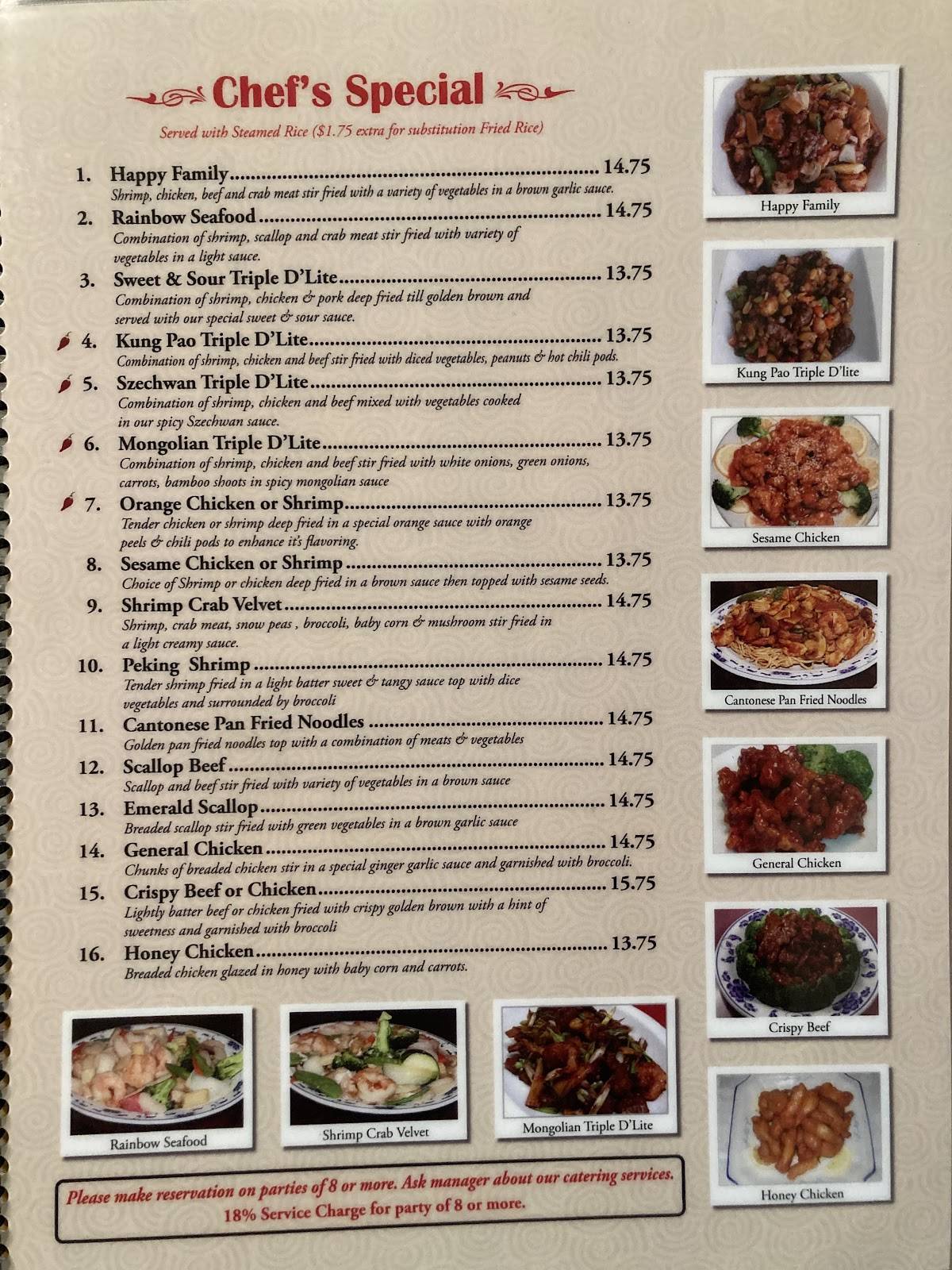 Menu at Chuong Garden Chinese Restaurant, Manchester