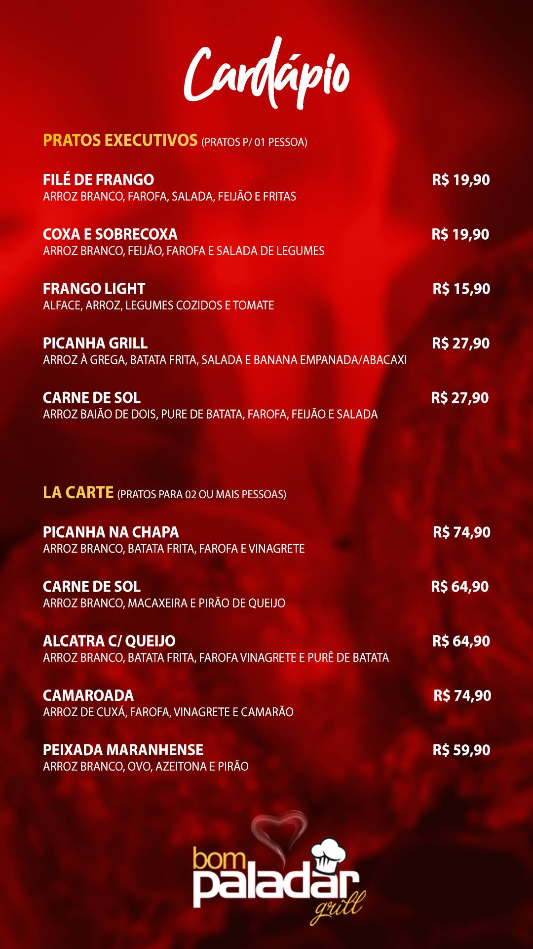 Menu em Churrascaria Paladar GRILL, São Luís, Av. Santos Dumont