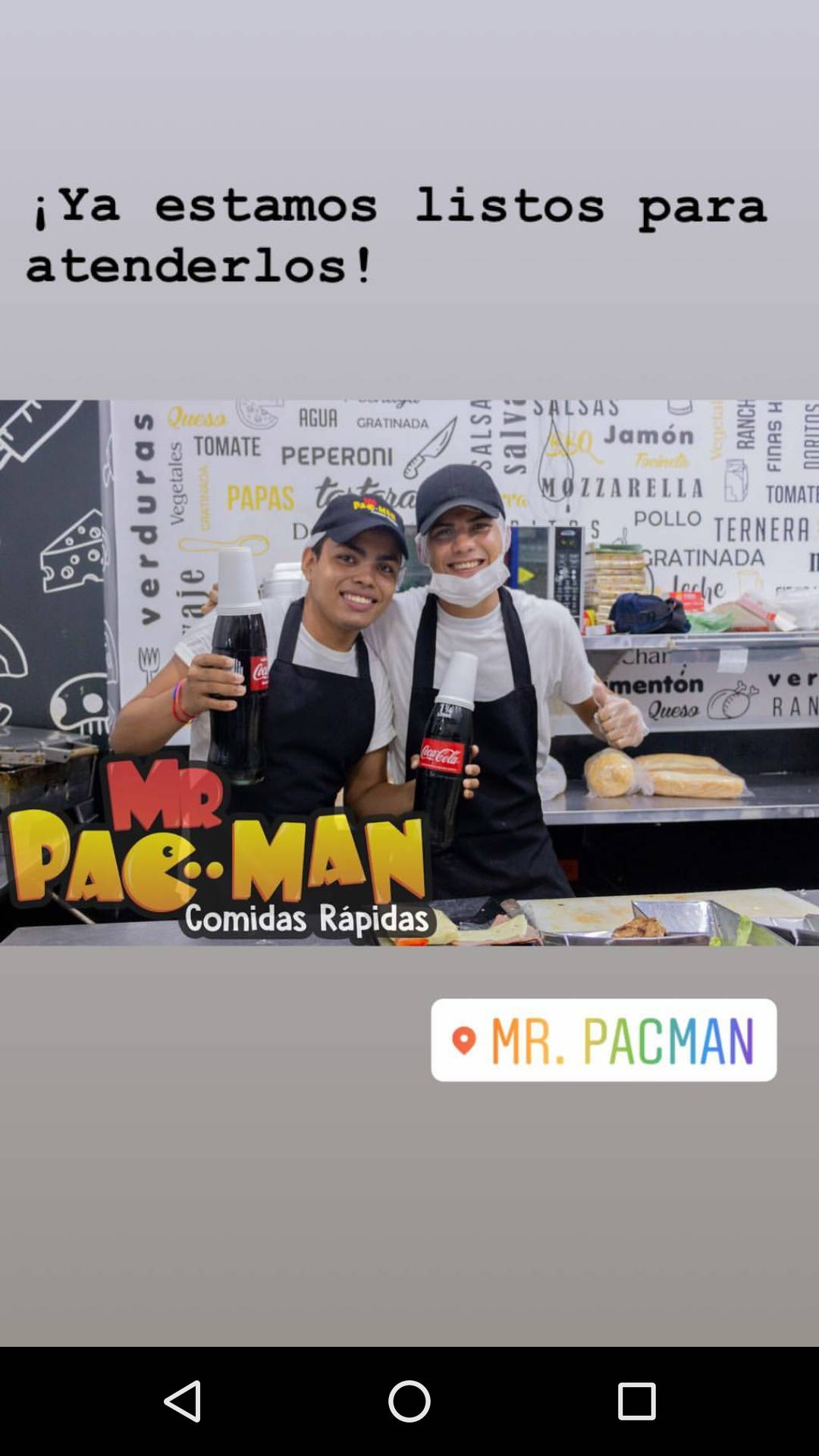 Carta del restaurante Mr Pacman, Ciénaga