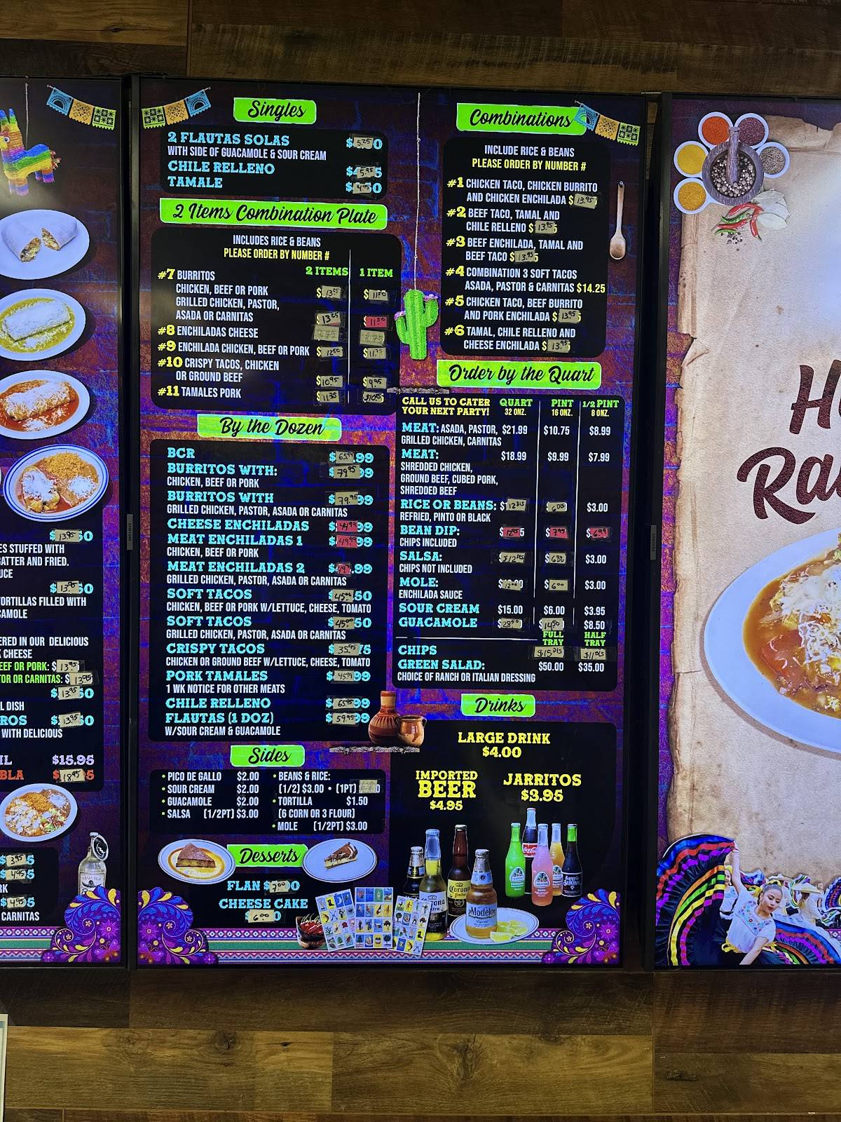 Menu at Cinco de Mayo restaurant, Martinez, Pacheco Blvd