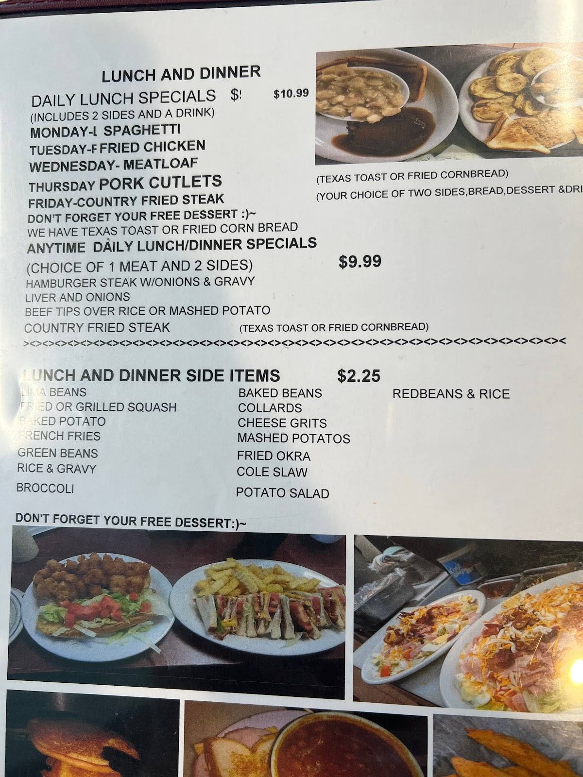 Menu at Cisco's Restaurant, Milton