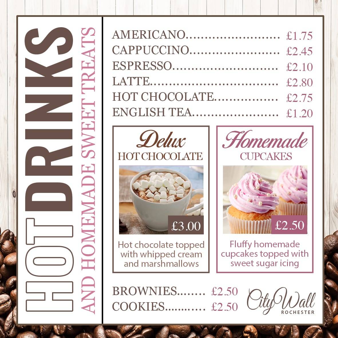 Menu at City Wall Wine Bar, Rochester, 120-122