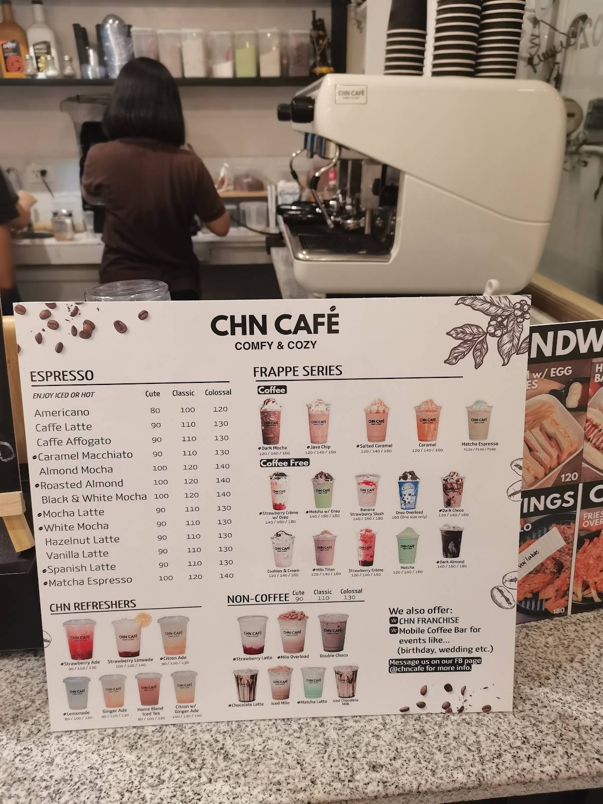 Menu at CHN CAFÉ BALANGA CITY BATAAN, City of Balanga
