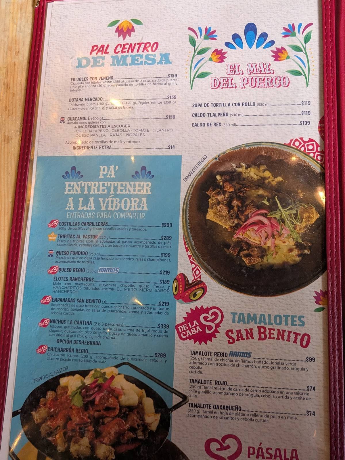 Menu at Mercado San Benito restaurant, Ciudad Juarez