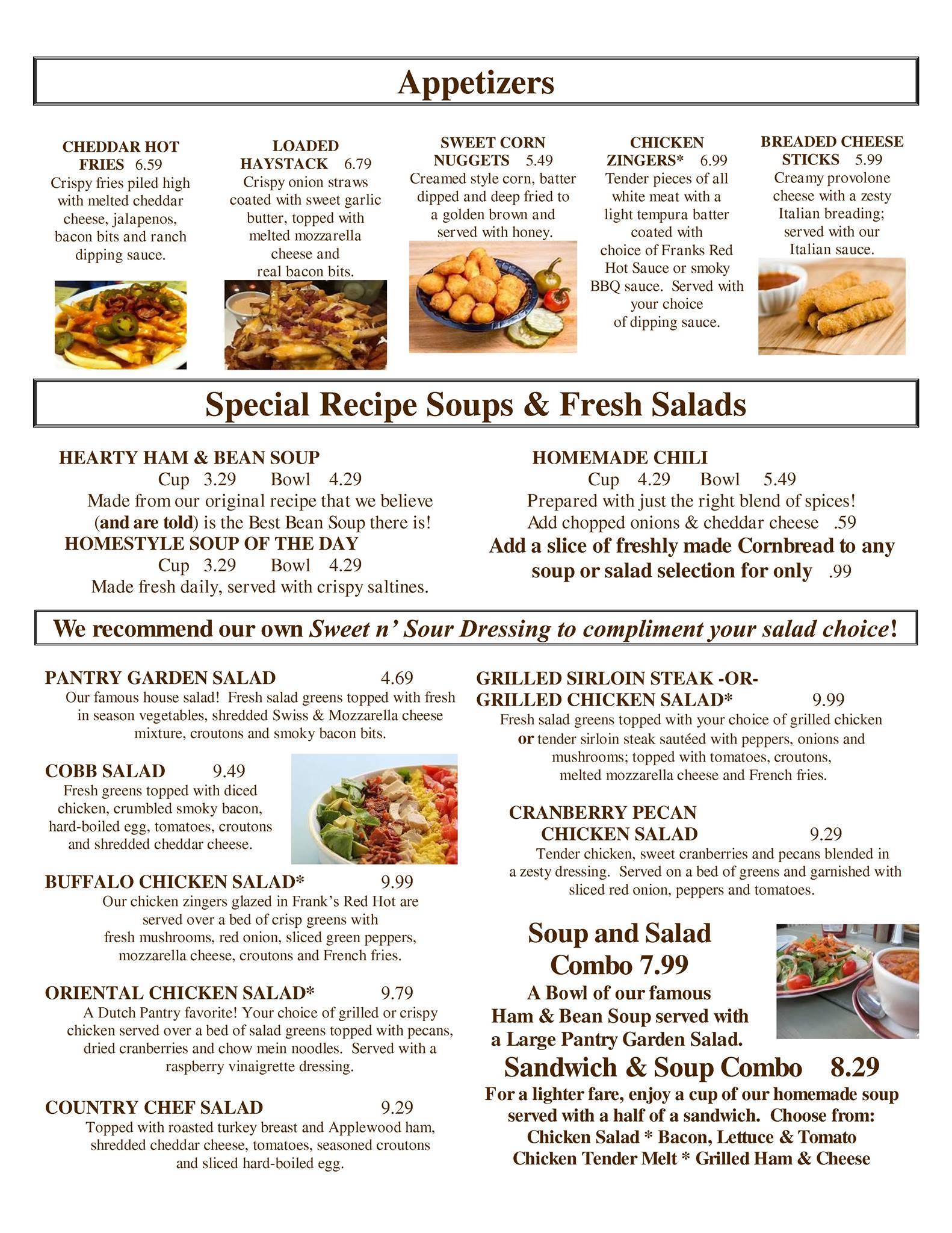 Menu at Dutch Pantry Family Restaurant, Clearfield