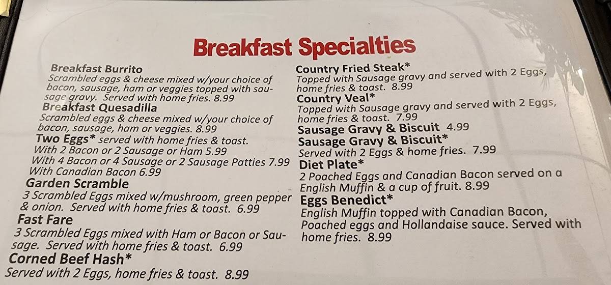 Menu at Gabe's Family Restaurant, Cleveland