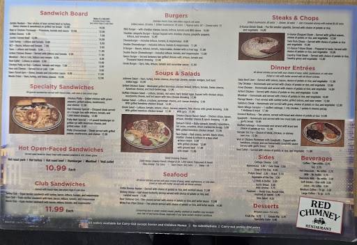Menu at Red Chimney restaurant, Cleveland