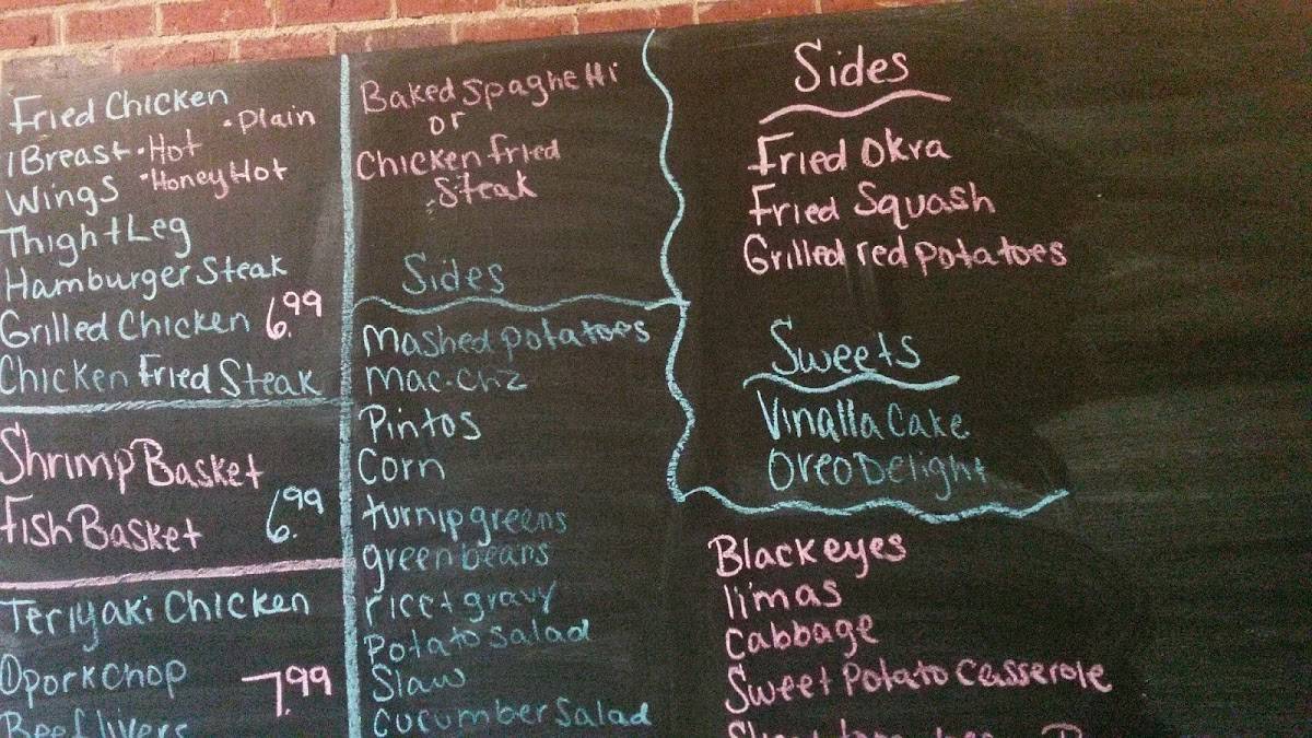 Menu at Victoria's Diner restaurant, Clover