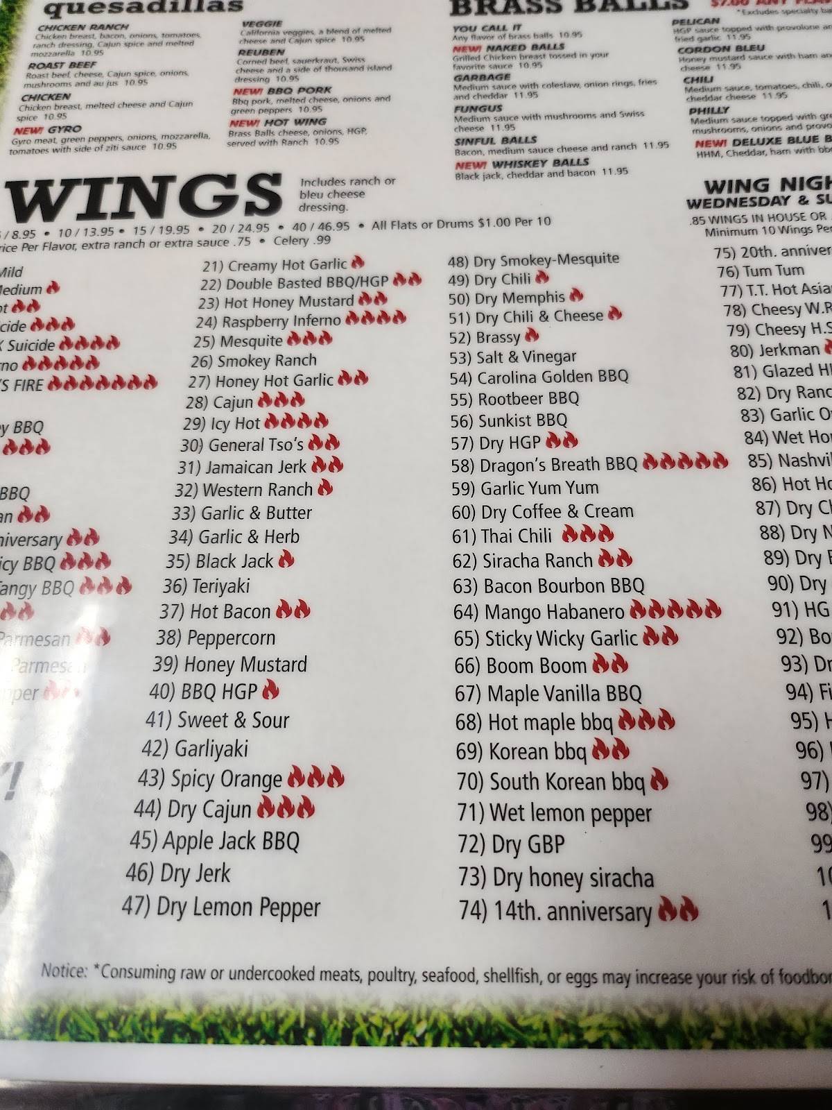 Menu at Brass Pelican Varsity Club, Sandusky