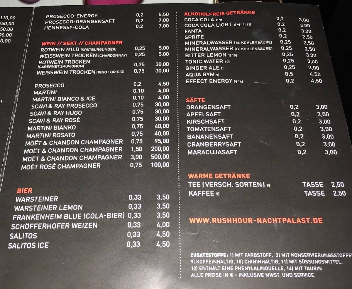 Speisekarte von Rush Hour - Dortmund pub & Bar, Dortmund